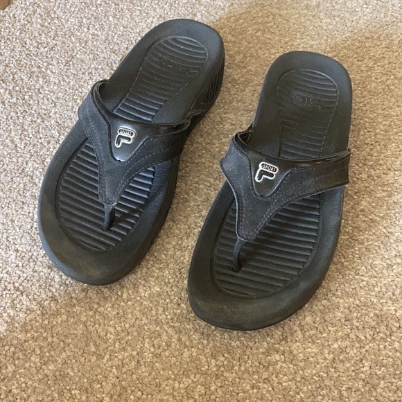 Fila | Shoes | Fila Sport Platform Flip Flops Black Women Size 8 | Poshmark